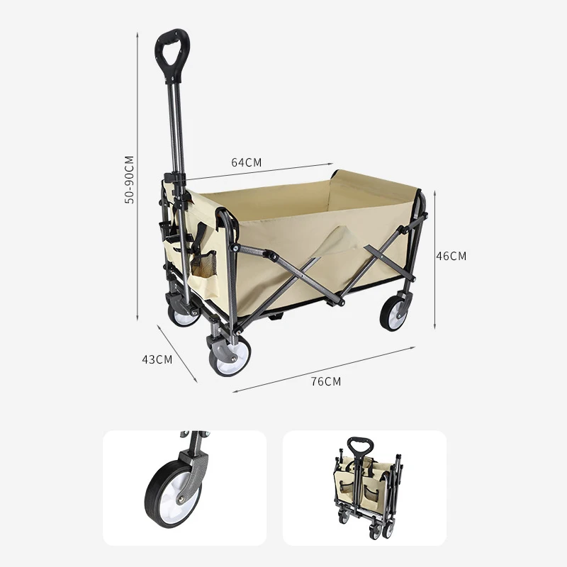 Folding Collapsible Wagon Outdoor Camping Wagon Garden Cart Retractable ...