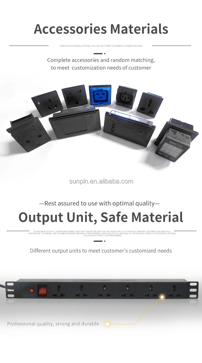 Customized Power Distribution Unit Server Rack Accessories PDU Data Center Standards Universal ...