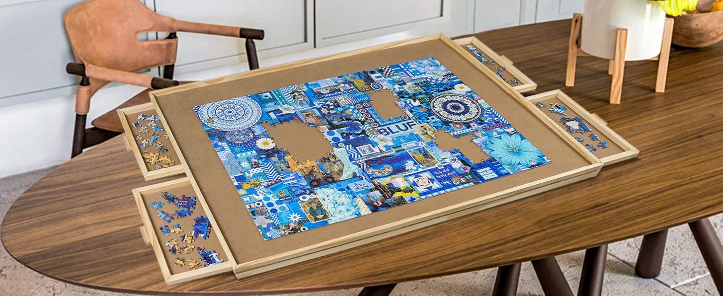 Portable Jigsaw Puzzle Board - 1500 Piece Wooden Puzzle