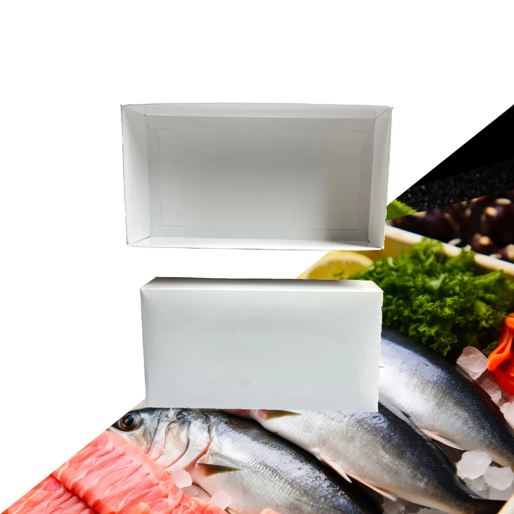 Custom seafood food packaging box with window transparent piece of ...