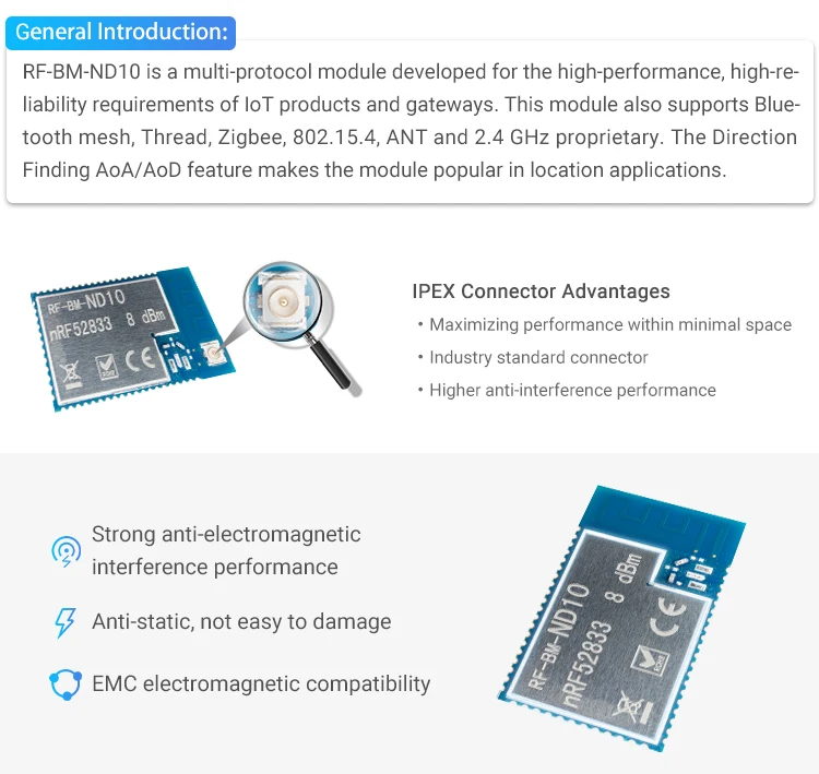 Multiprotocol Radio Frequency Module Based On Nordic Nrf52833 Soc ...
