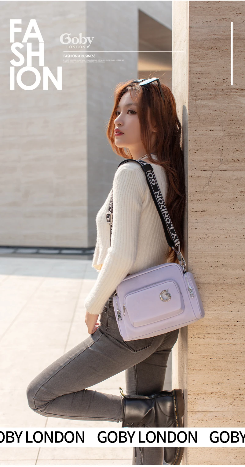 Goby London 2024 Women's Nylon Messenger Shoulder Bag Fashionable Cross ...