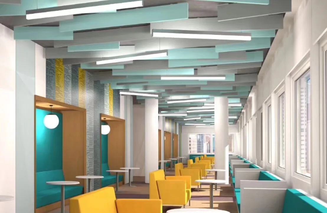 Multi-function Hall Suspended Absorber Fiberglass Ceilings