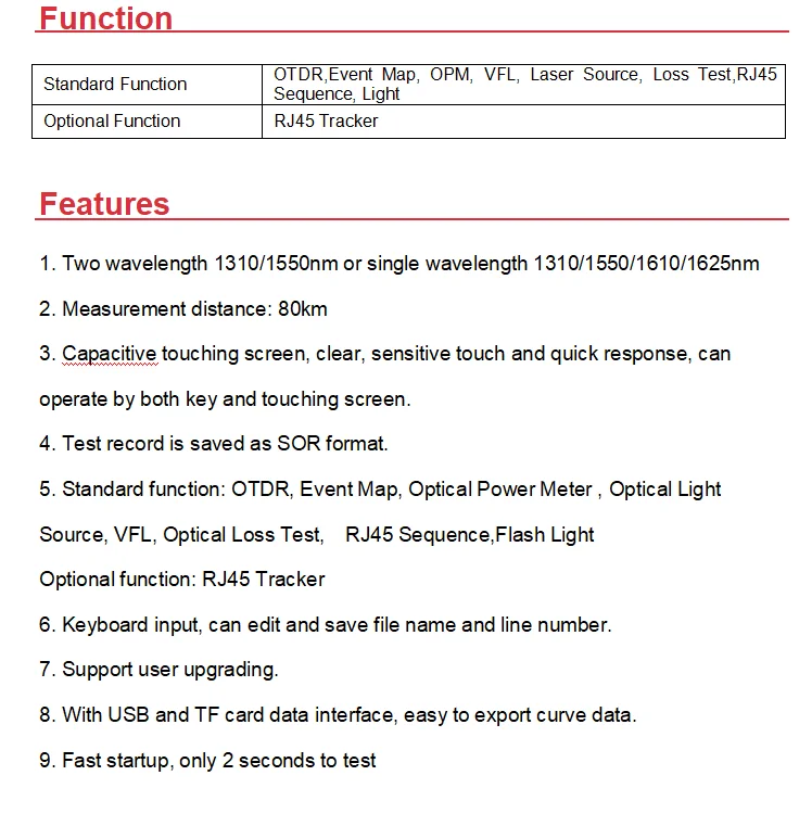 Mini OTDR Tm292 - Smart Fiber Optic Tester for FTTX