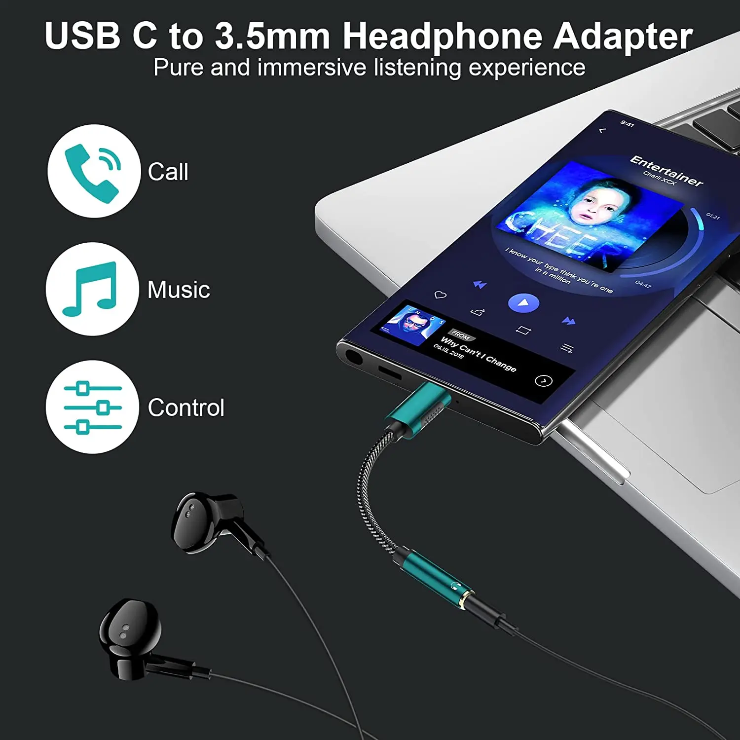 Usb C To 3.5mm Headphone Adapter Hifi Dac Audio Usb C To 3.5mm ...