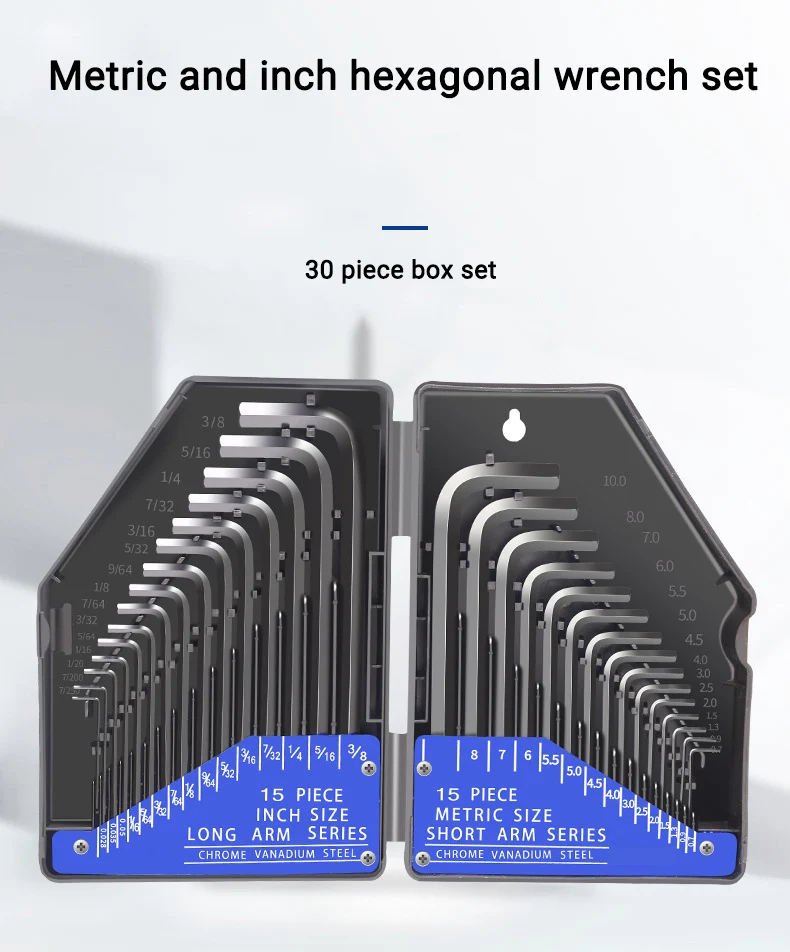 Metric Inch Hexagonal Wrench Set - Chrome Vanadium Steel