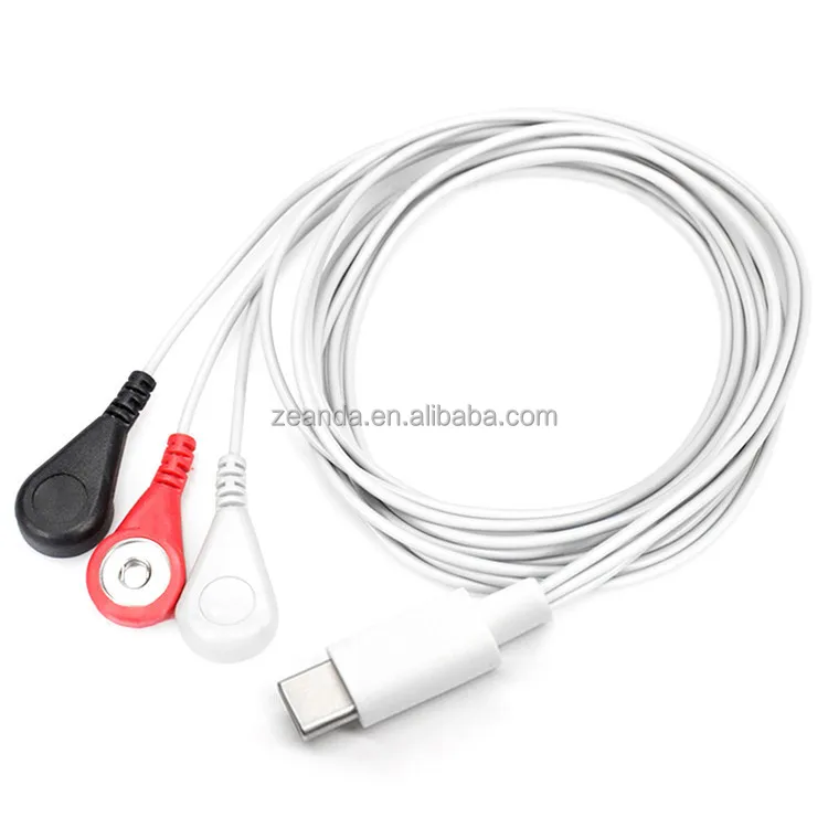 Ecg Electrode Button Ecg Cable Type C Male To 4.0mm Electrode Female ...