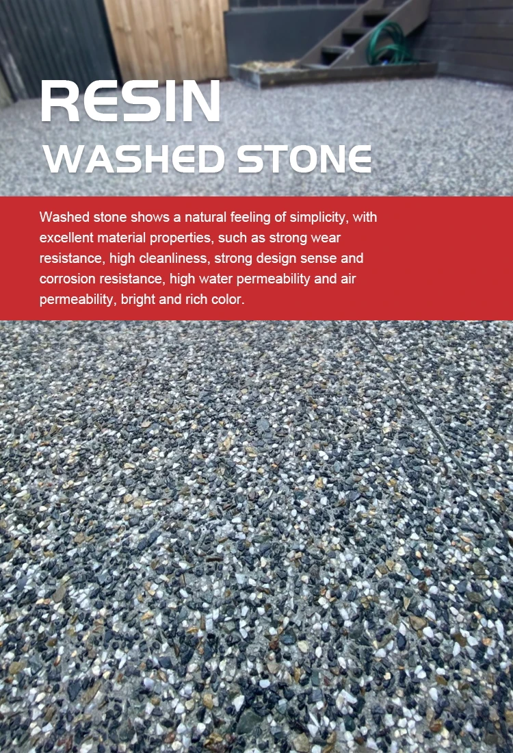 Lime Washed Resin Gravel Roadway with Crushed Stone Batch