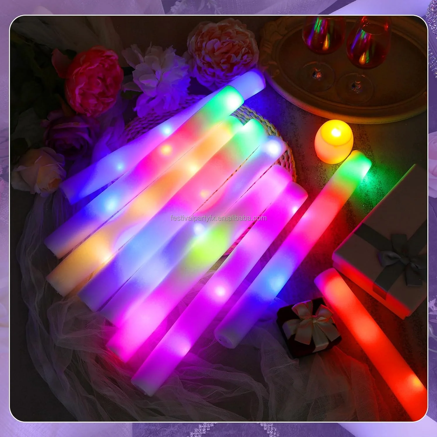 Custom Led Glow Foam Stick Cheap Led Baton Stick Foam Night Run Use ...