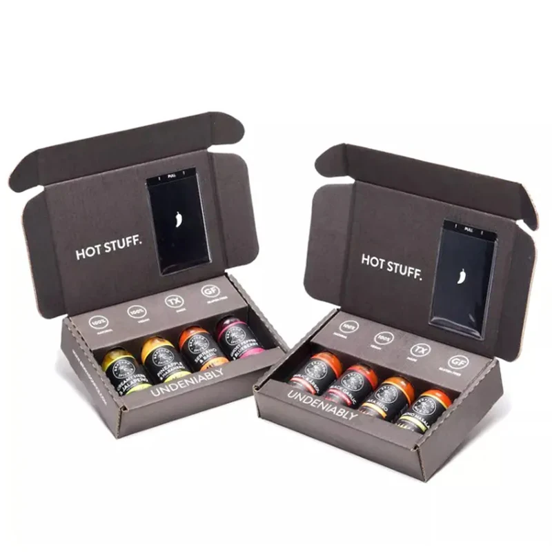 Custom Chili Soy Dip Sauce Packaging Box Cardboard Hot Sauce Bottle ...