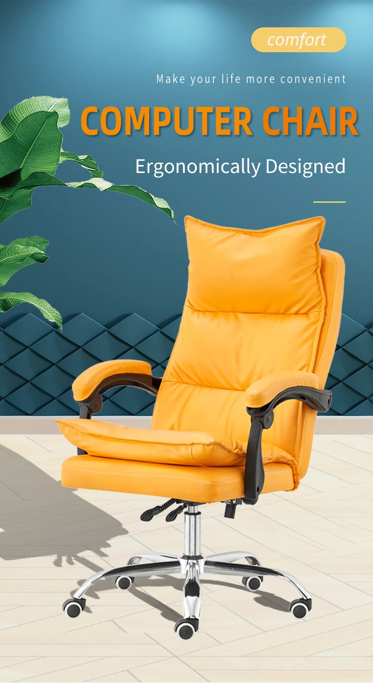 European Style Luxury Leather Office Chair Swivel Comfortable Chair ...