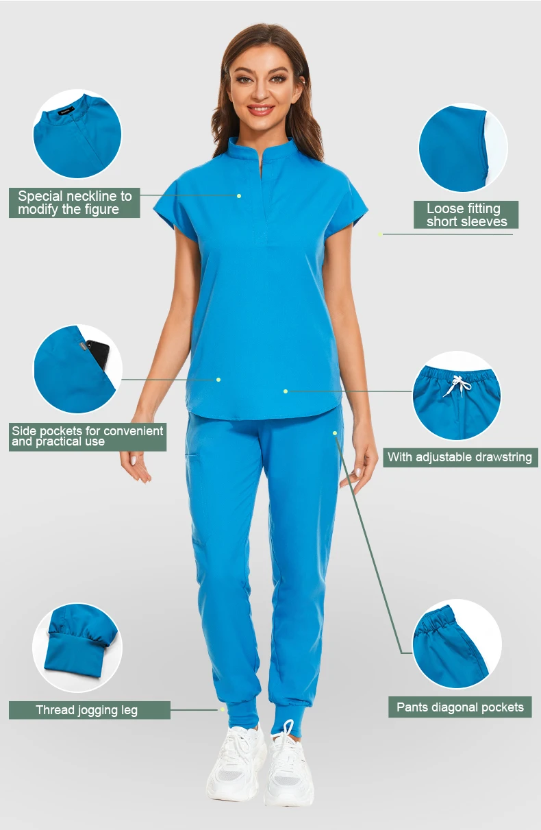 Factory Salon Uniforms Best Quality Logo&Sizes Custom Scrubs Nurse Set ...