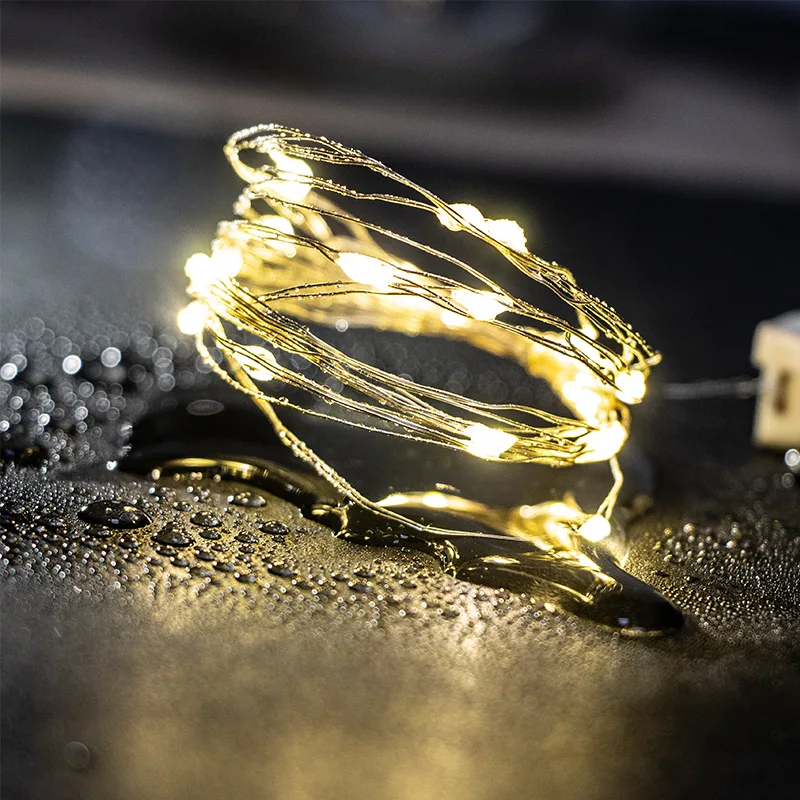 1M 10LED CR2032 Battery LED Fairy Copper Wire Micro String Light for ...