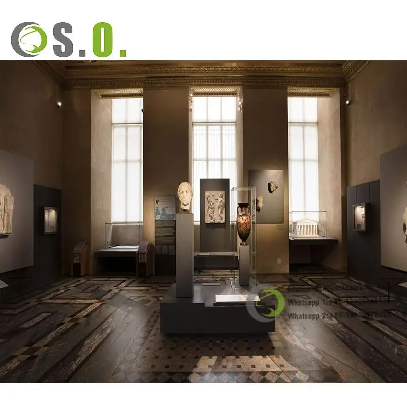 Elegant Wooden Museum Display Showcase With Adjustable Shelves And ...