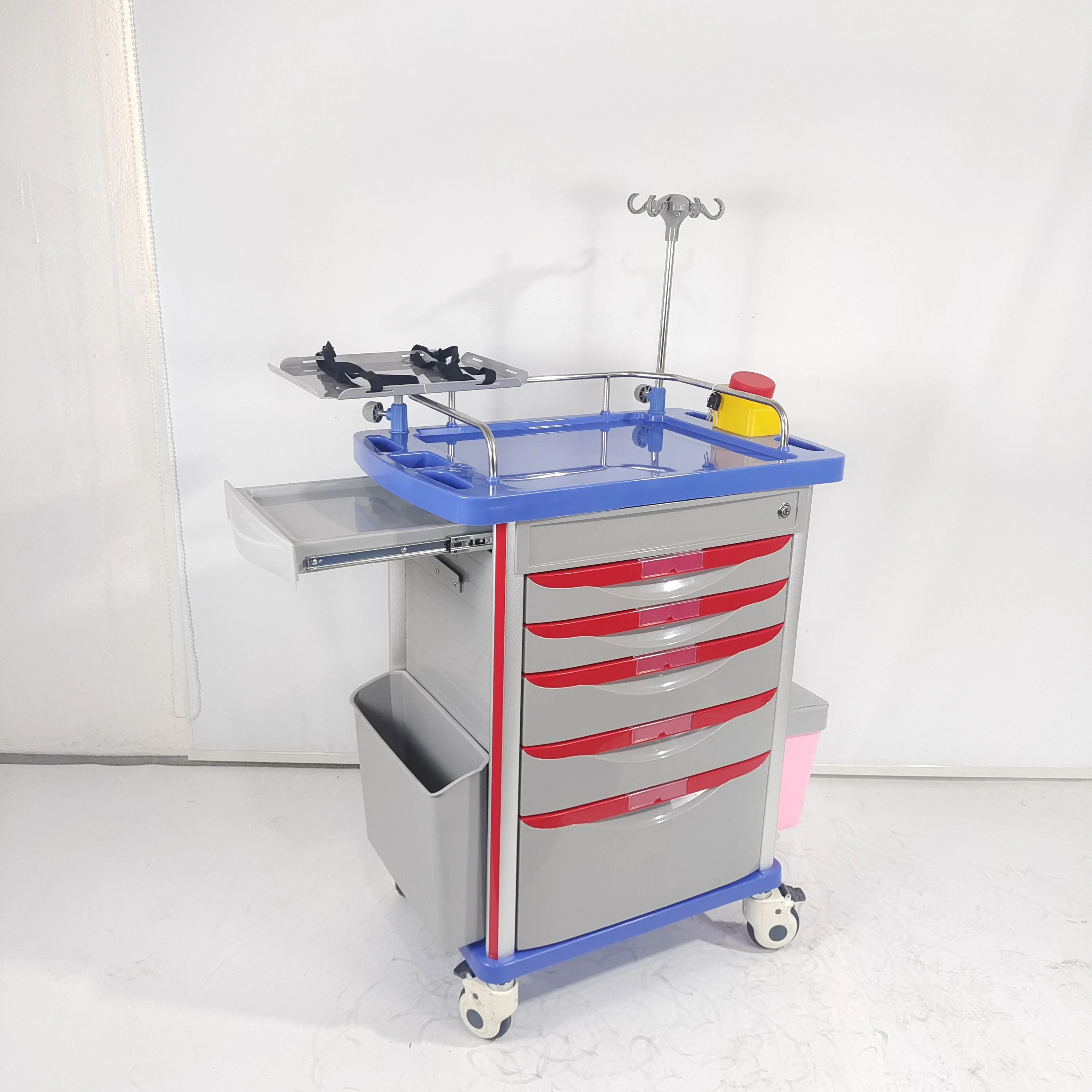 High Quality Plastic Mobile ABS Drugs Cart Hospital Medical Emergency ...