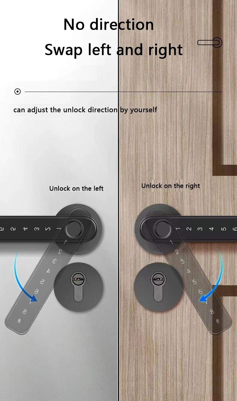 Aidmi Intelligent Electronic Biometric Home Fingerprint Password Handle ...