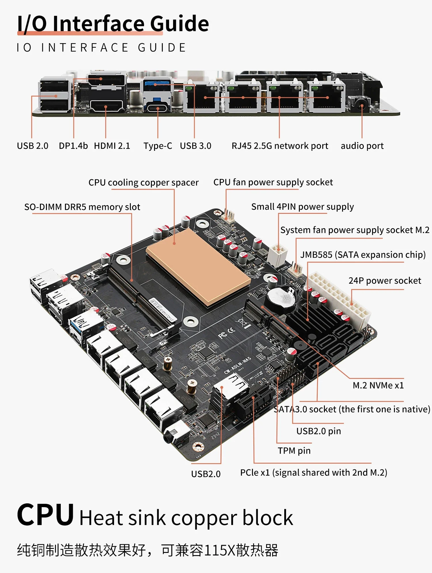 Itx Motherboard Board Mini PC Integrated Card i3-N305 4x i226-V 2.5G 2 ...