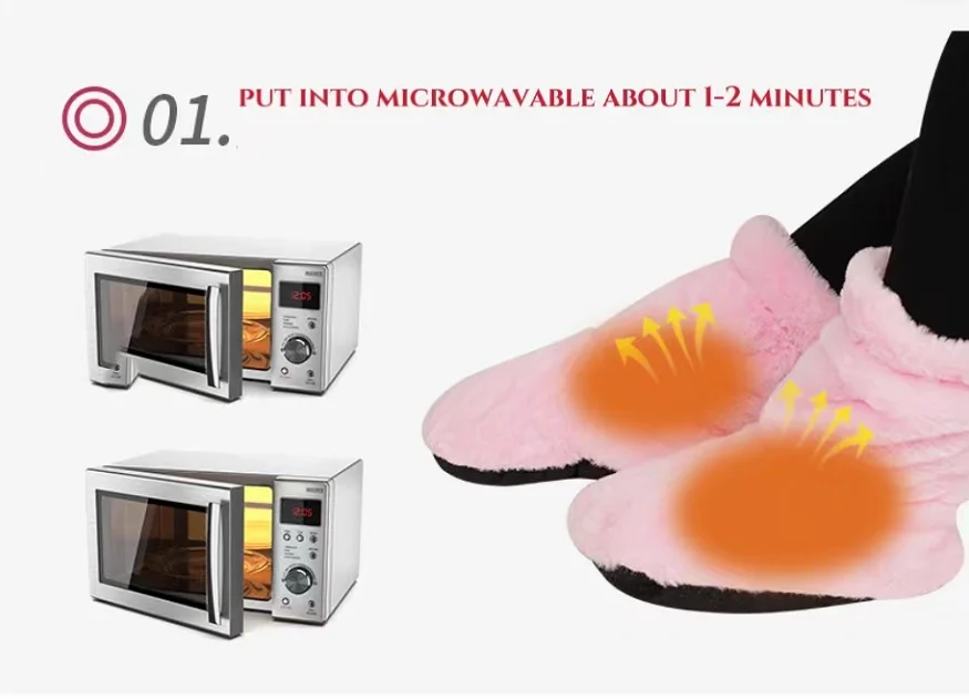 Soft Plush Microwave Heated Slippers Lavender And Grapes Filling Feet ...