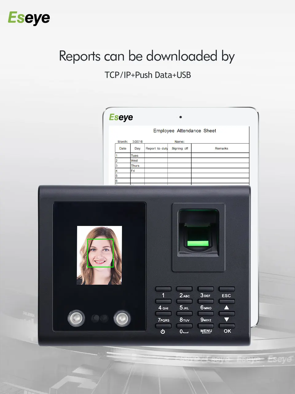 Eseye ID Card Fingerprint Biometric Access Control Device Time ...
