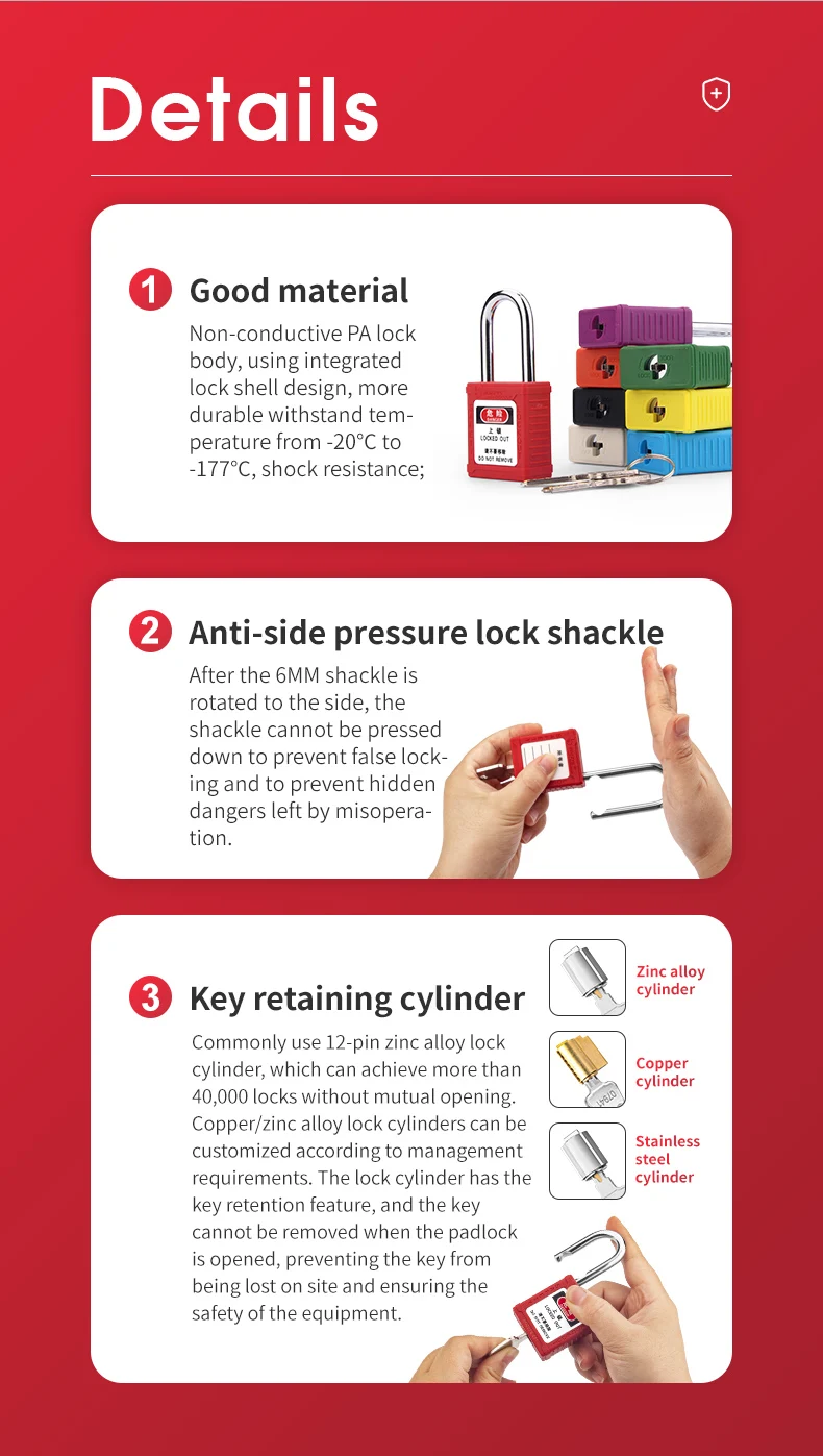 Zenex Composite Industrial Safety Lockout Padlock - Hardened Steel