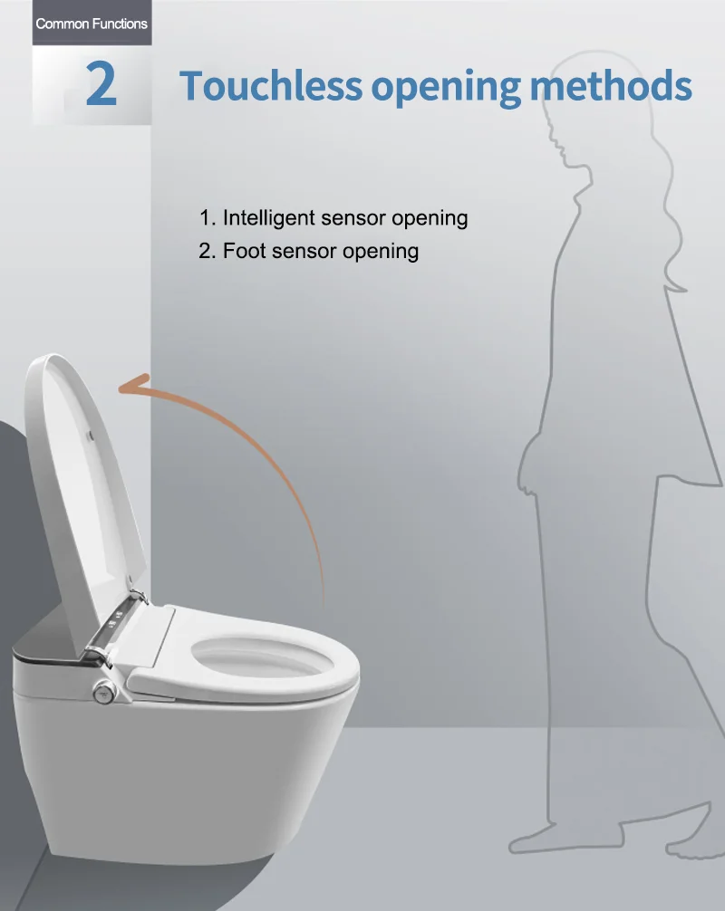 Modern White One-Piece Closet Bathroom WC Remote Control Automatic ...