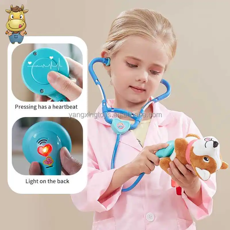 Kids Doctor Toy Set With Trolley Operating Table Pulley Storage Luggage ...