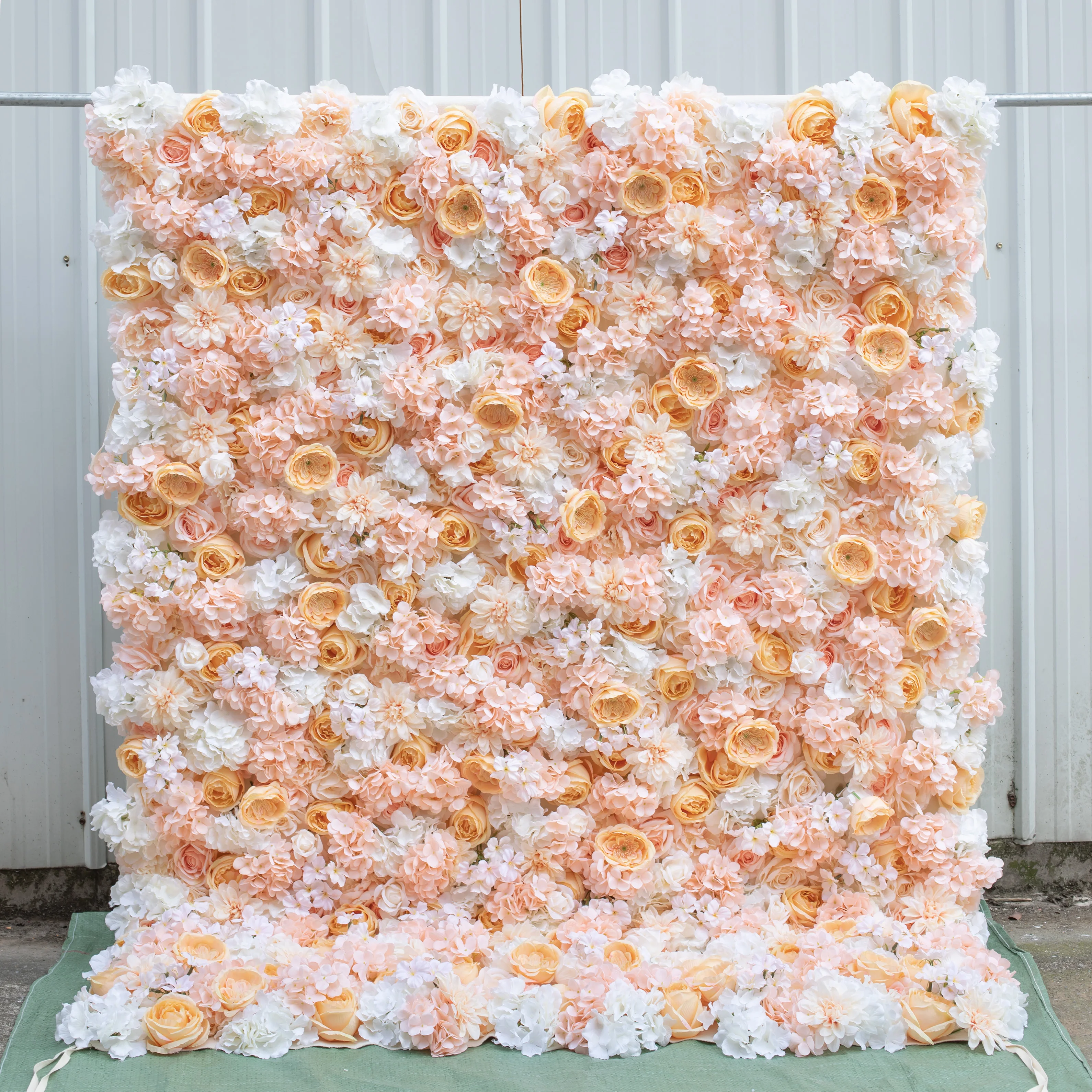Artificial Silk Rose Flower Wall Backdrop For Wedding Party Decorations ...
