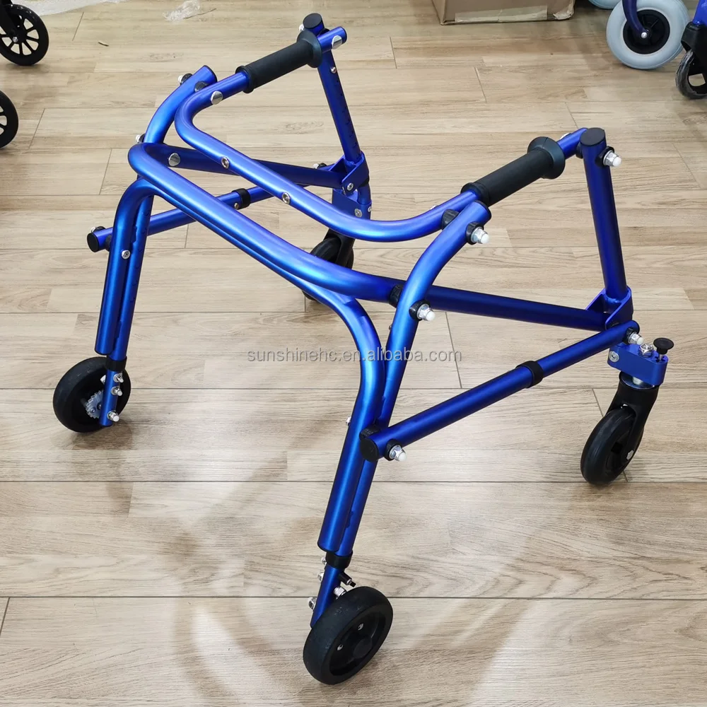 Aluminum Pediatric Walker 4-wheeled Gait Trainer With Front Swivel ...