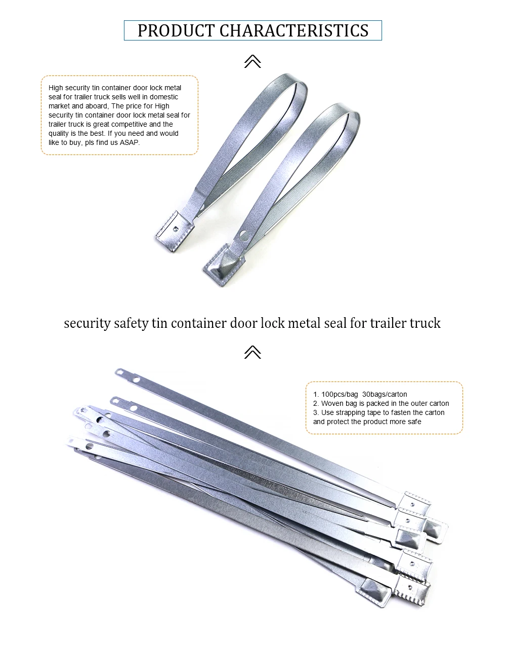 1000 Pack Cargo Truck Safety Door Seal Metal Strap Security Seals ...