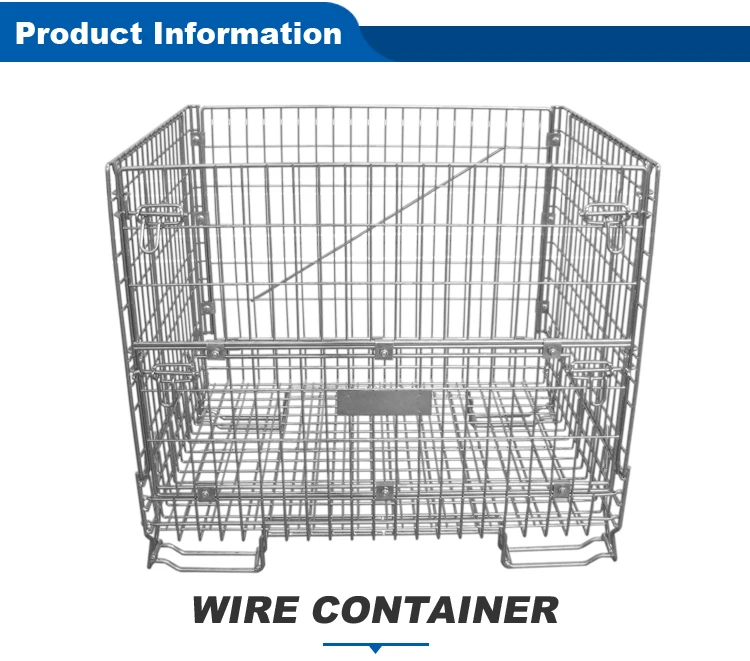 Warehouse Material Storage Stacking Metal Welded Wire Mesh Container ...