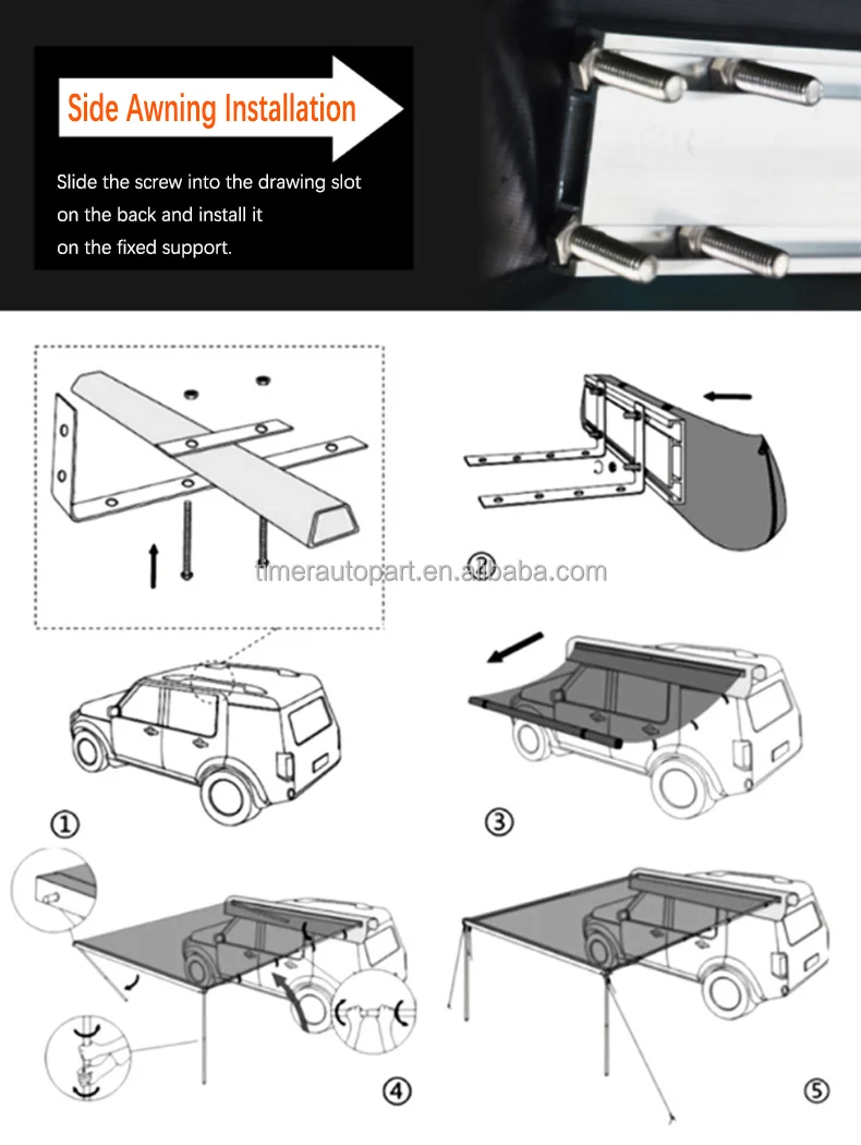 4WD Outdoor Camping - Retractable Tent Best Awning Shelter