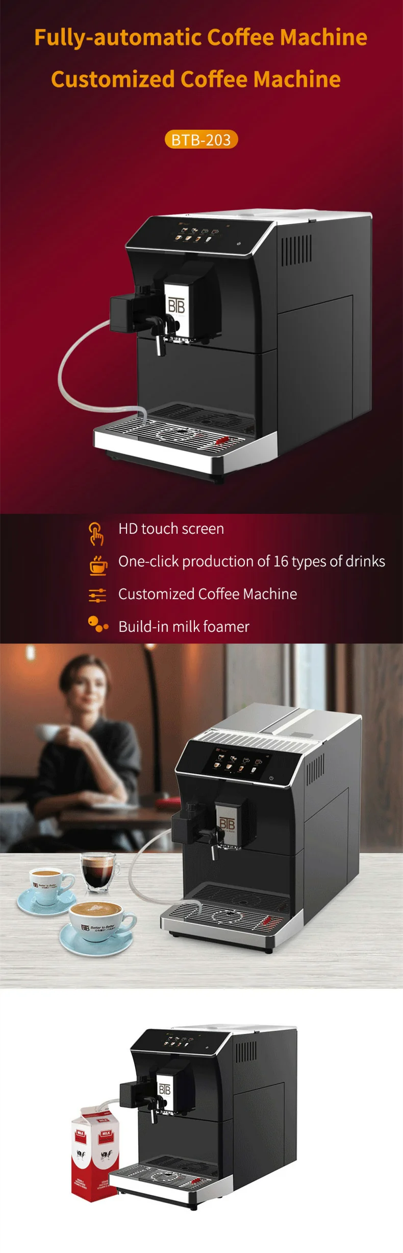 19bar Italian Professional Commercial Automatic Stainless-steel ...