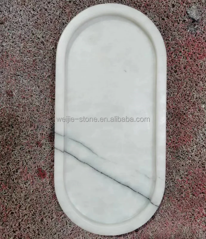 Customized Design Logo Size Shower Decorative Storage Marble Tray ...
