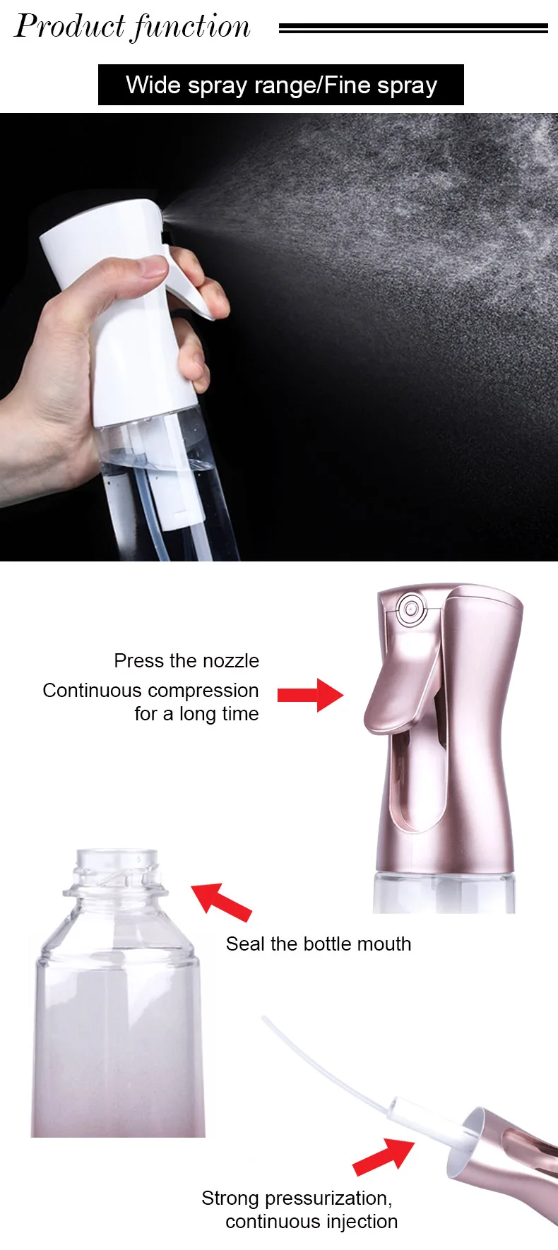 10 Oz 500ml Custom Label Sprayer - Automatic Continuous Spray Bottle ...