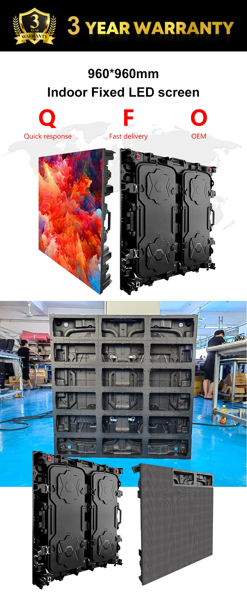 Custom GOB Led Display Module Full Color Rgb Video Panel Wall Screen ...