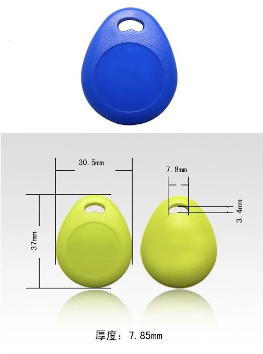 Rfid Access Control Badge Nfc Smart Rewritable Key Fob 13.56mhz 1k S50 ...