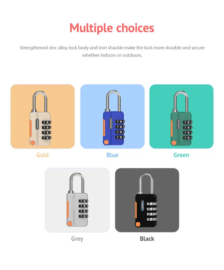 Resettable Combination Lock For Locker Safe Zinc Alloy Code Padlock ...