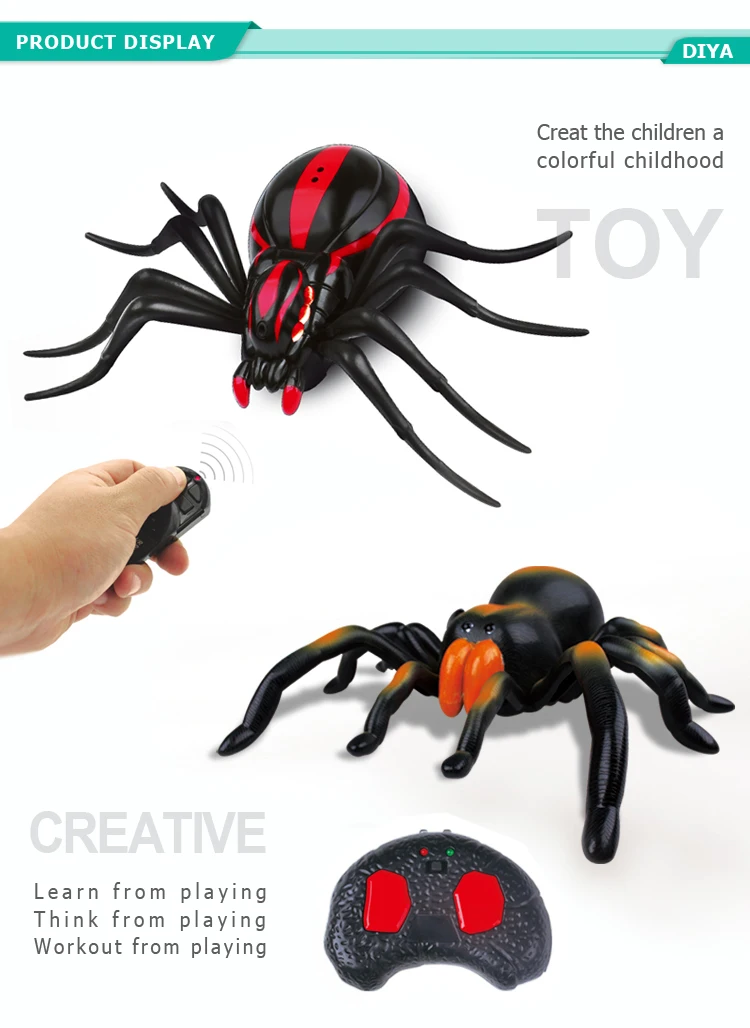 Halloween Party Toy Auto Demonstration Realistic Rc Spider with Glow ...