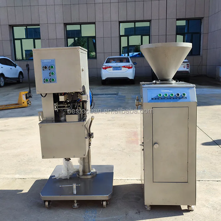 400-600kg Hydraulic Salami Stuffer Aluminium Clips Hot Dog Sausage ...