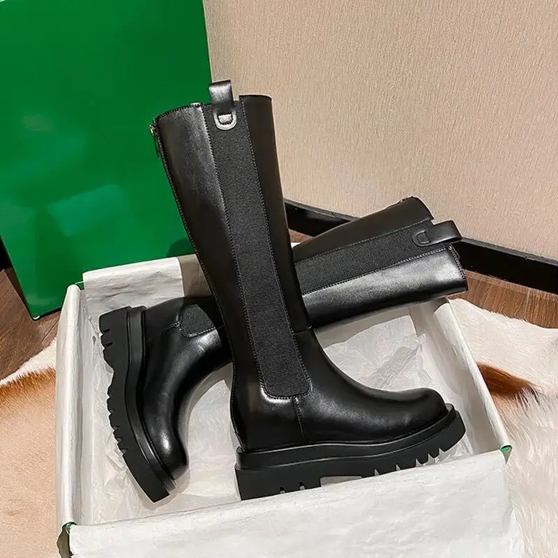 Genuine Leather Top Grade Vintage Winter Knee-high Boots Luxury Design ...