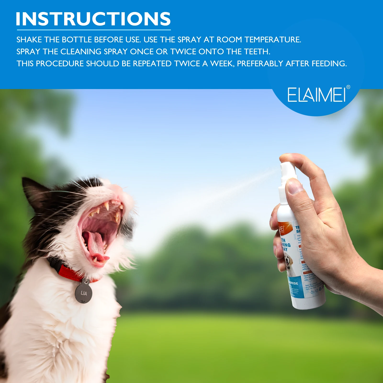 ELAIMEI Dog Oral Spray - Tartar Removal & Fresh Breath