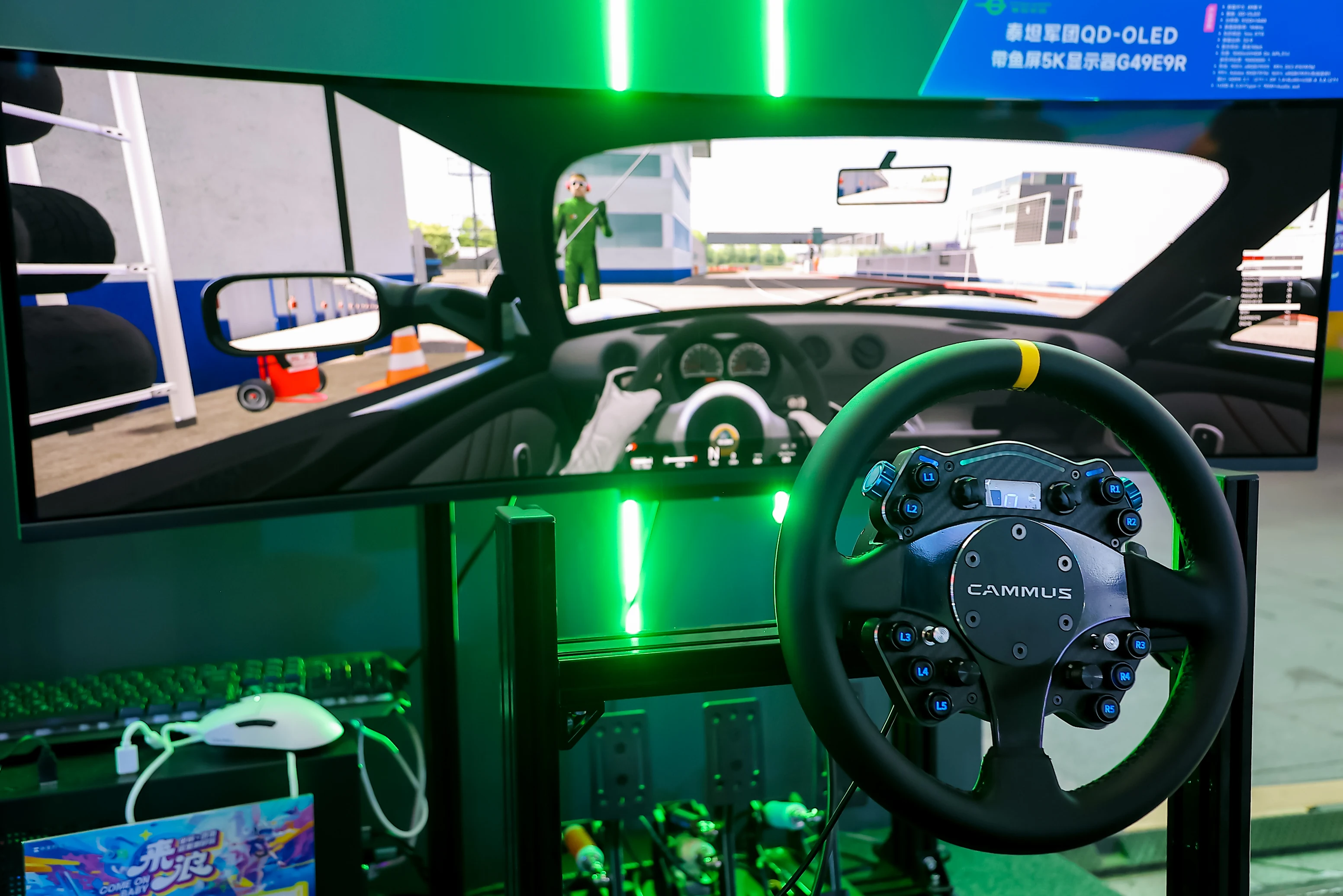 Adjustable Racing Simulator Steering Wheel with Pedals
