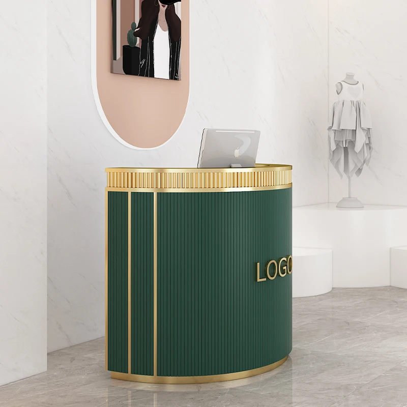 Wholesale Modern Luxury Gold Front Reception Desk Cashier Checkout ...