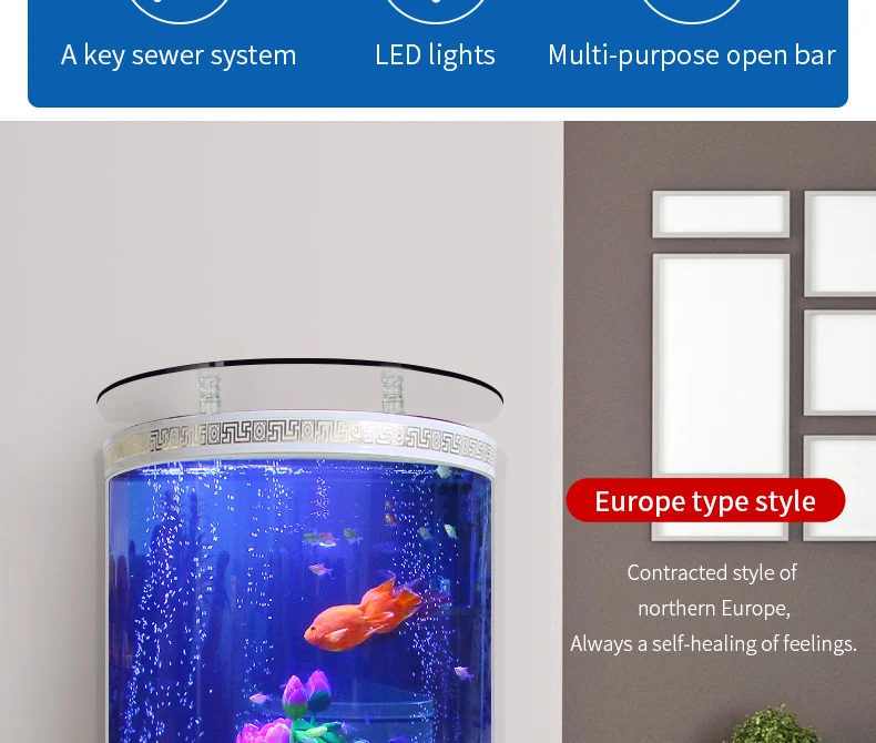 European Semi-Circular Goldfish Tank - Eco-Friendly Glass Aquarium for ...