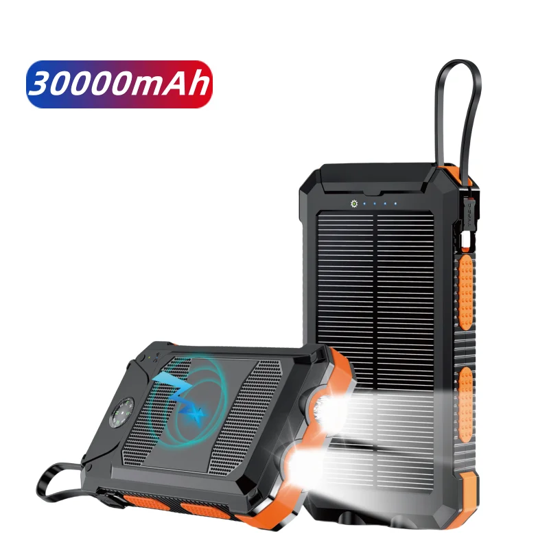 NEW Solar Panel Wireless Fast charging 30000mah Power bank Portable ...