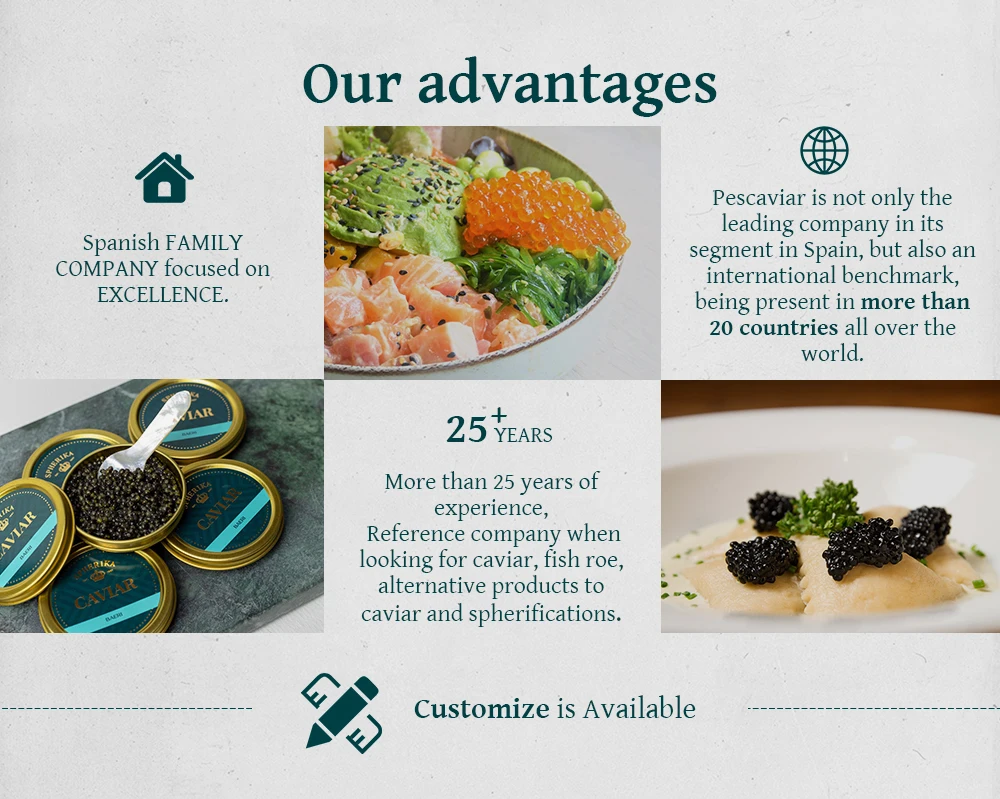 Experience Luxury with 97.5% Sturgeon Roe Caviar from Spain