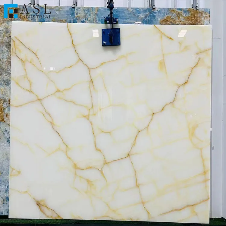 Polished White Onyx Marble Tiles Translucent Natural Stone Wall Panel ...