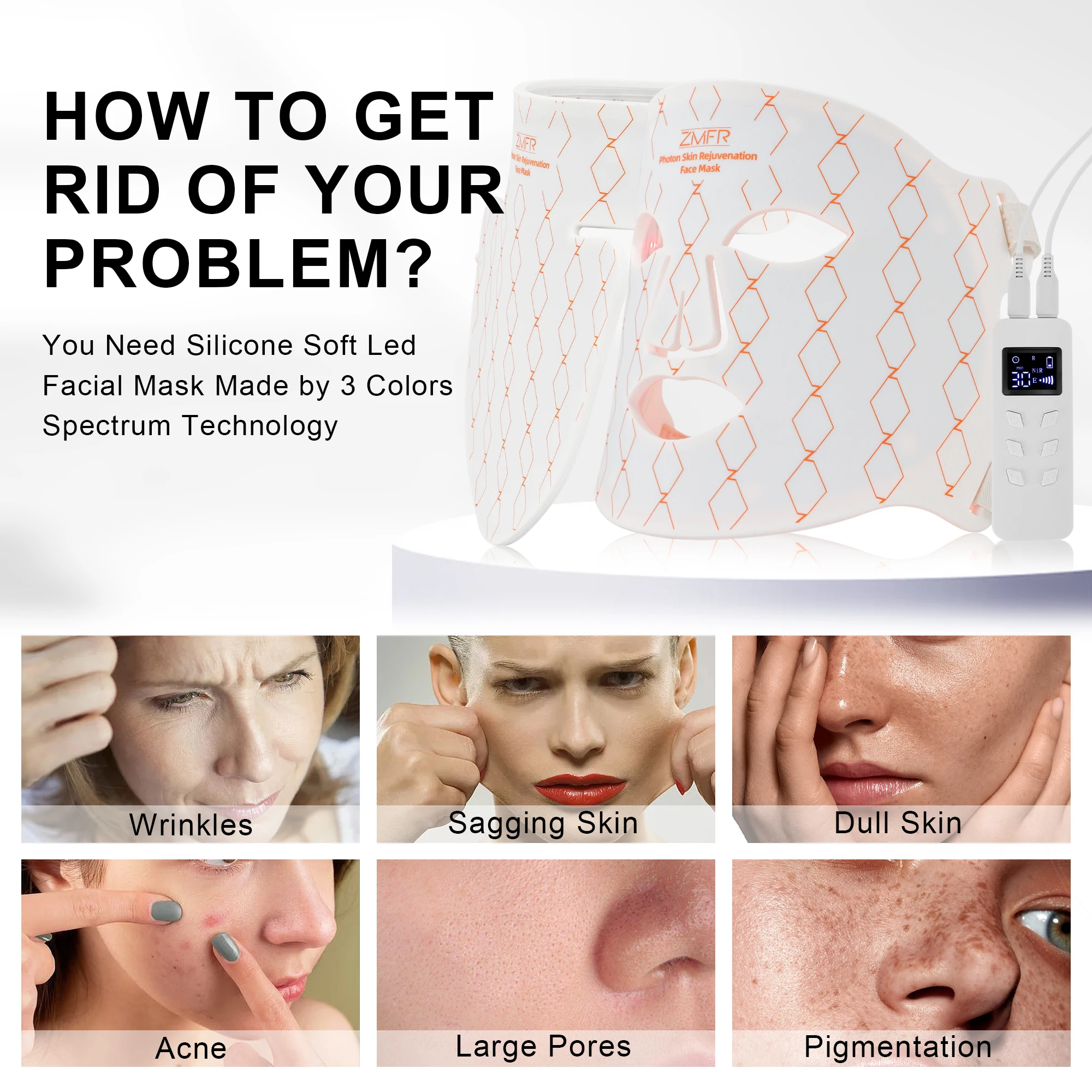 Silicon Soft Bendable Silicone Skin Care LED Facial Mask