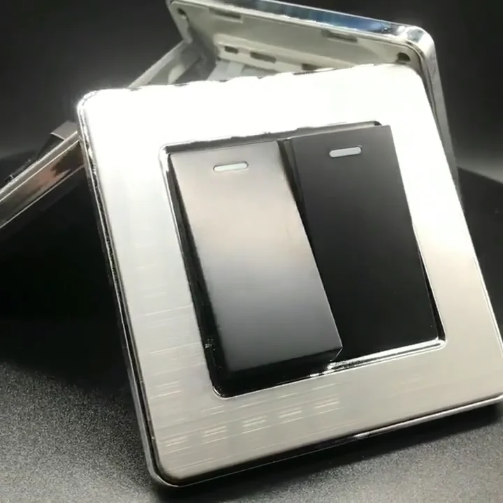 F62 1gang 1/2way Switch Socket Stainless Steel Panel Luxury Uk Socket ...