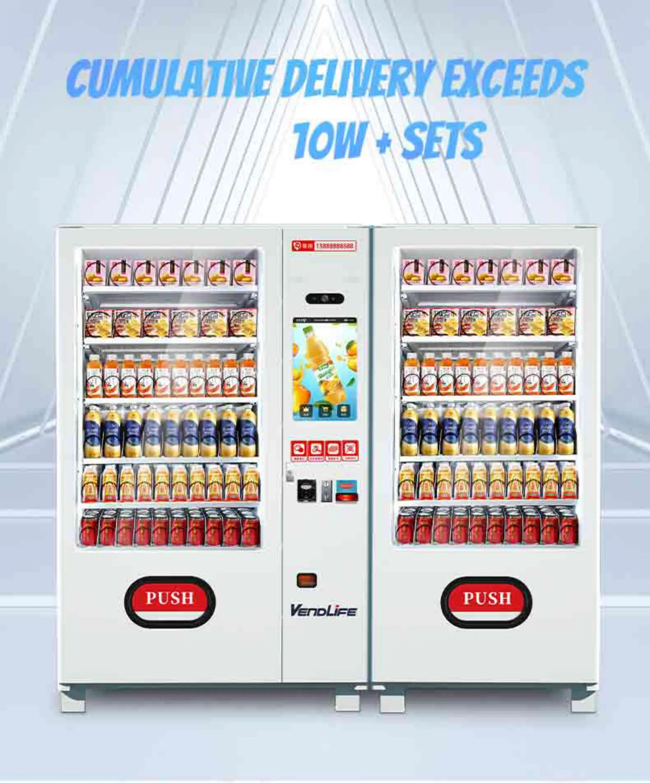 Hot Sale Combo Snack Drink Vending Machine With Double Cabinet - Buy ...